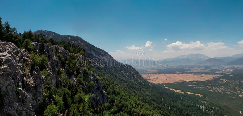 View of the Mountains and the Valley, Sky with the Clouds Stock Image ...