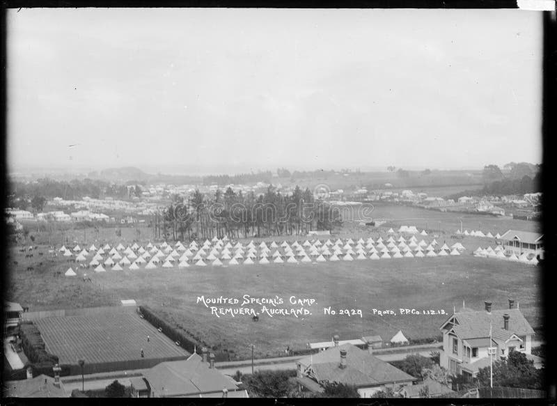 View Of The Mounted Special's Camp At Remuera, Auckland Picture. Image ...