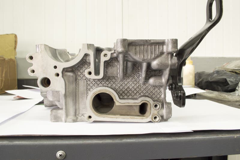 View from the Side of the Valves on the Head of the Three-cylinder ...