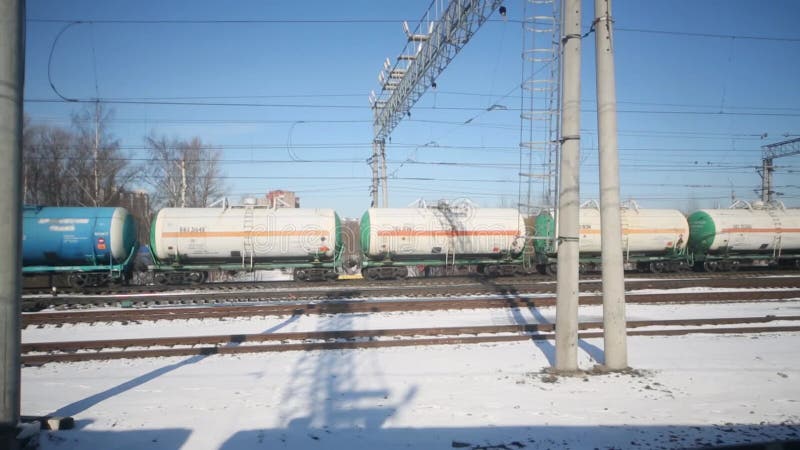 View from Moving Carriage Window on Freight Train Stock Video - Video ...