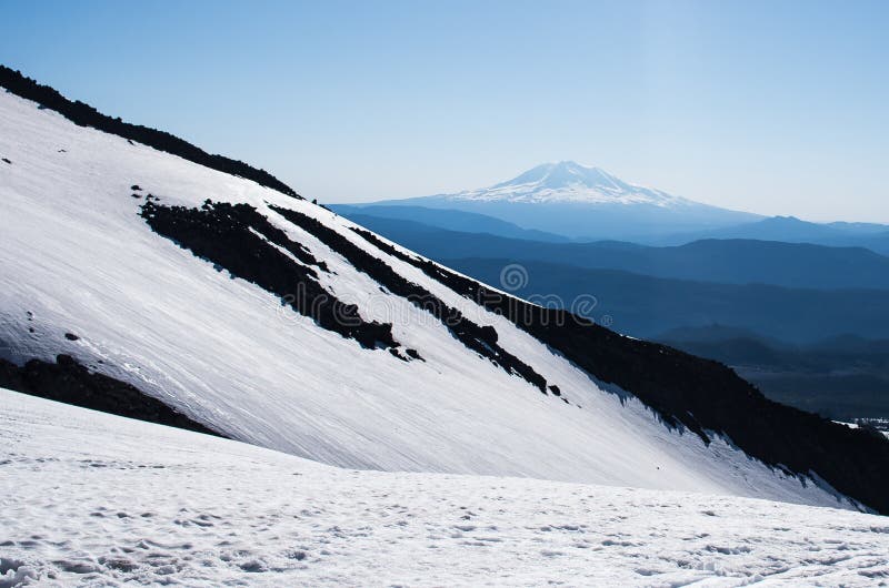 View of Mt. Adams from Nearby Mountain Stock Photo - Image of mountains ...