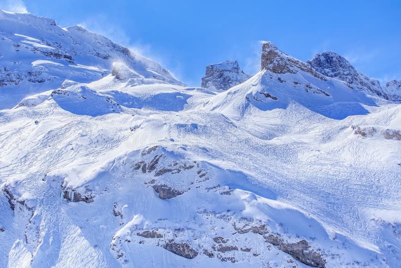View on Mt. Titlis on a Windy Day Stock Image - Image of wind, nature ...