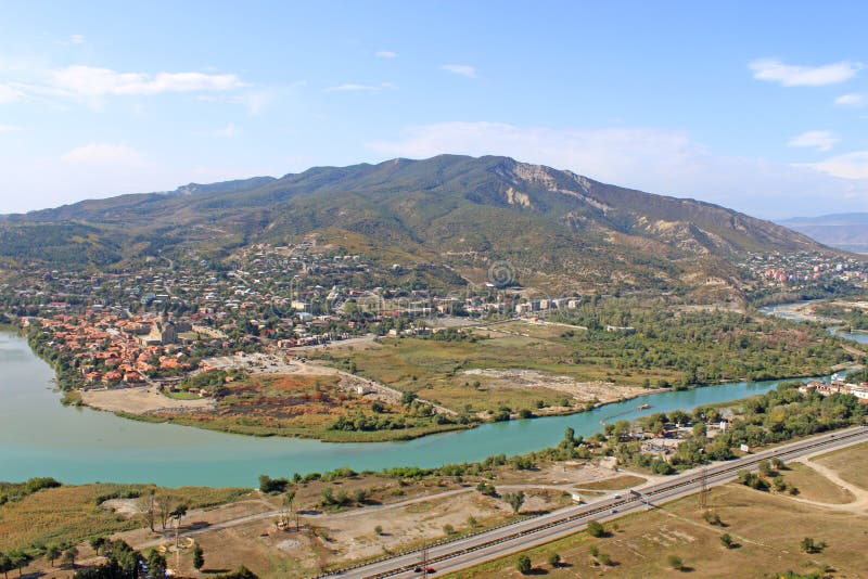 View of Mtskheta, Georgia stock image. Image of heritage - 19017825