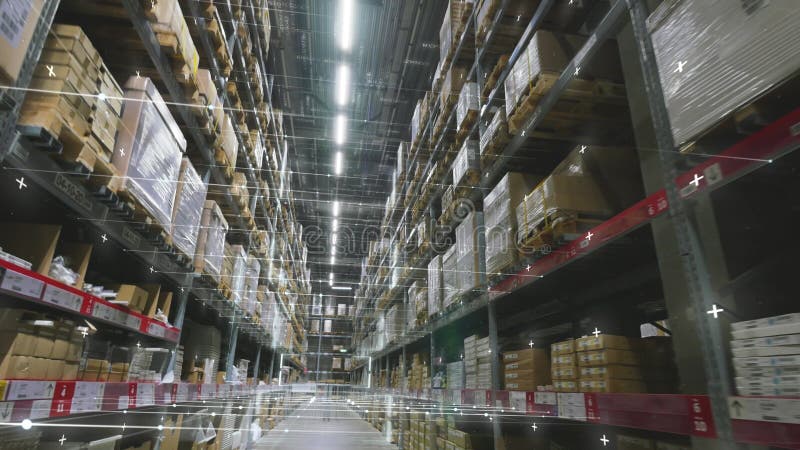 View of Multi-level Warehouse, Technology Concept with Augmented ...