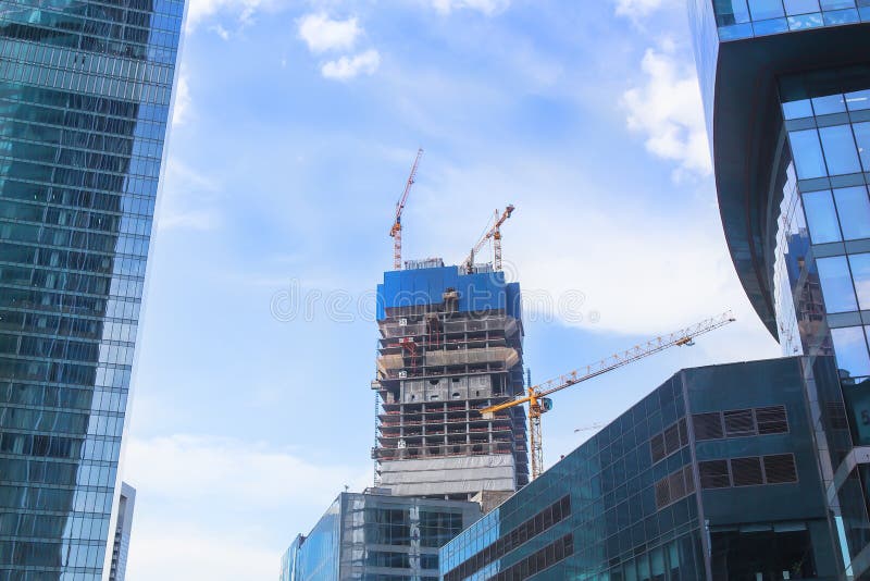 View of Multi-storey Building Under Construction Stock Image - Image of ...