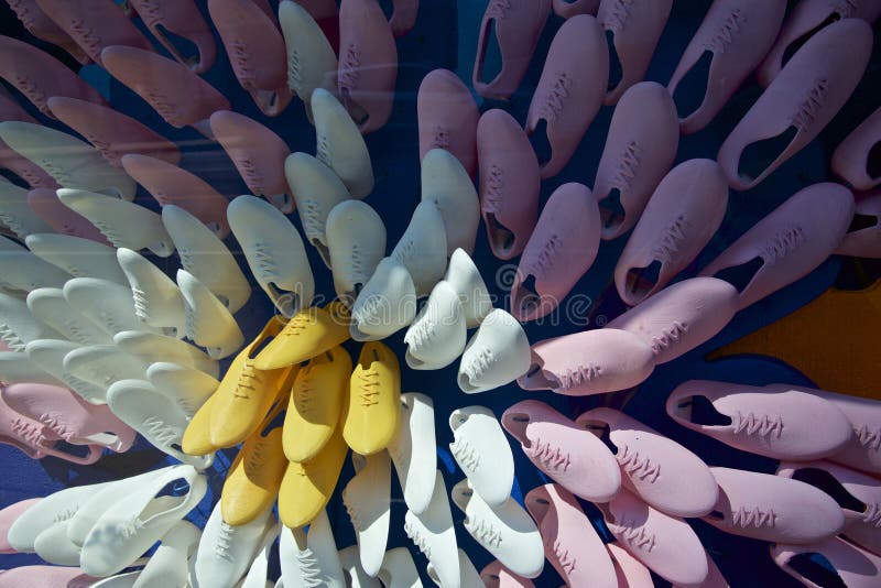 View of Multiple Shoes on Display in Toronto, Canada Editorial Stock ...