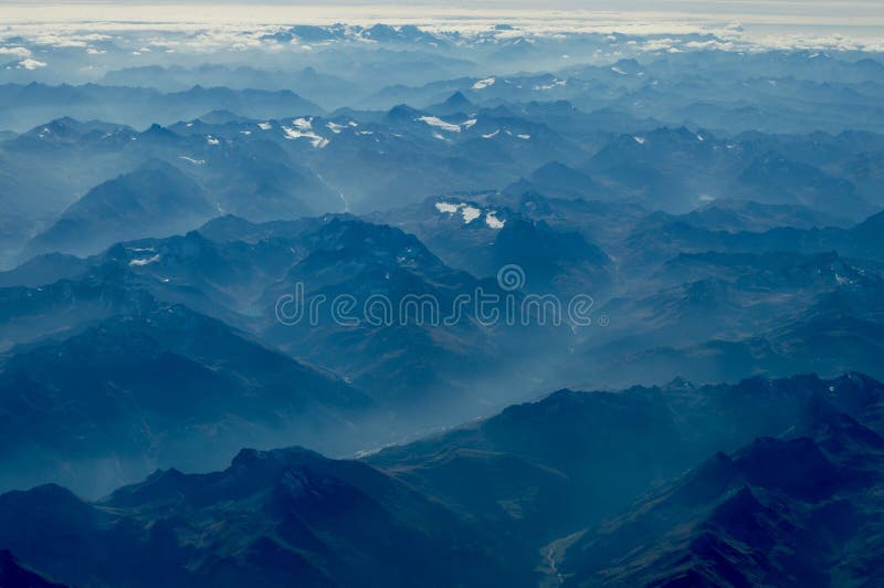 View of Multiples Mountains Ranges Stock Image - Image of sombre ...