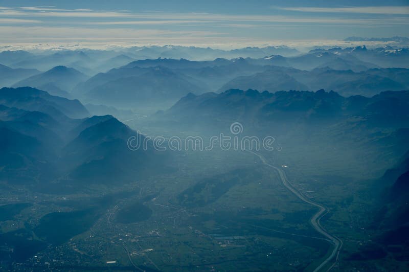 View of Multiples Mountains Ranges and Valley Stock Photo - Image of ...