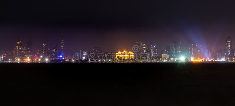 Mumbai nightscape stock photo. Image of blue, building - 189560442