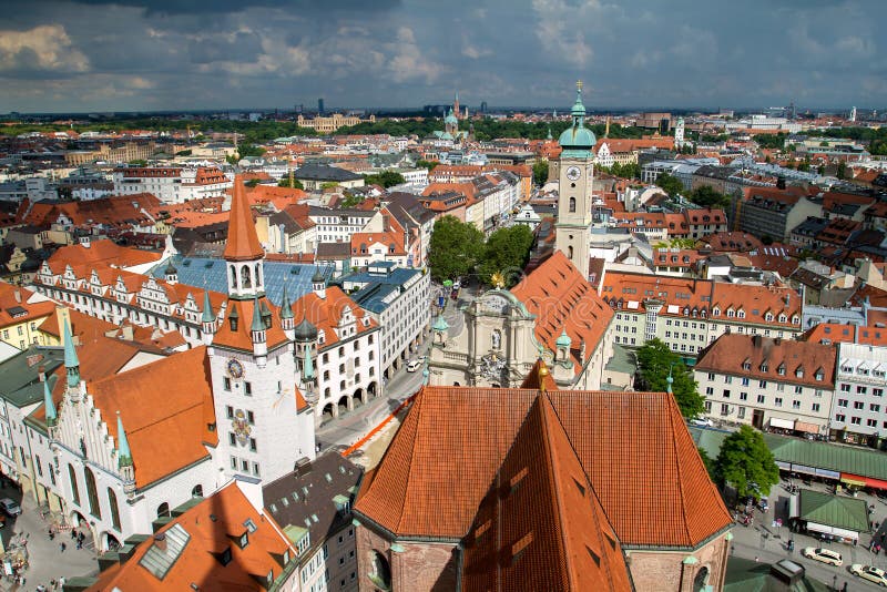 View of Munich city center stock image. Image of dramatic - 33440355