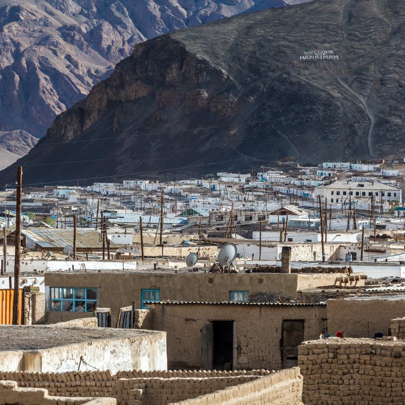 View of Murghab Village in Tajikistan Stock Image - Image of peak ...