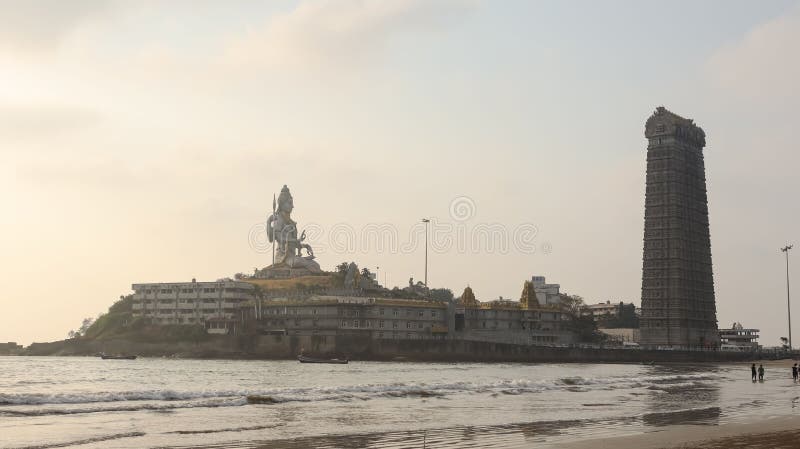 The View of Murudeshwar Devasthan. Stock Image - Image of religious ...