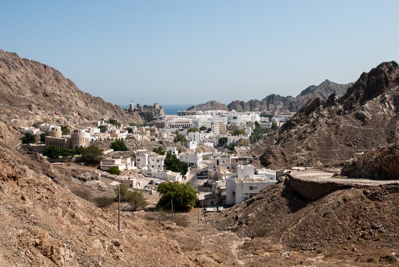 View of Muscat, Sultanate of Oman. Stock Photo - Image of oman, night ...