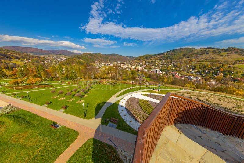 View of Muszyna from the Steps of the Observation Tower. Stock Image ...