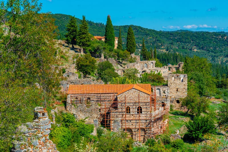 View of Mystras Archaeological Site in Greece Stock Image - Image of ...