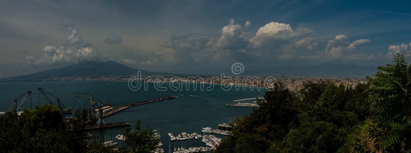 Panoramic View of the Bay of Naples, Italy Editorial Photo - Image of ...
