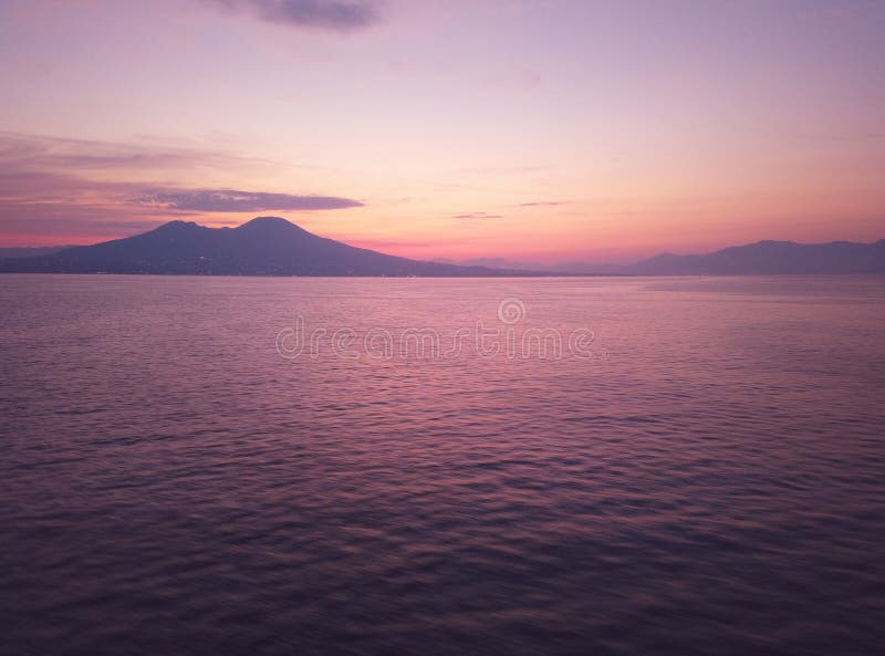 View of Naples City from the Sea at Sunrise Stock Photo - Image of ...