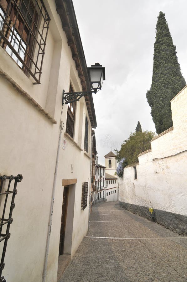 Streets of the Old Town of Granada, Spain Stock Image - Image of ...