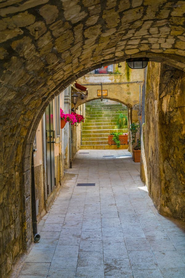 View of a Narrow Street in Modica, Sicily, Italy Editorial Photo ...