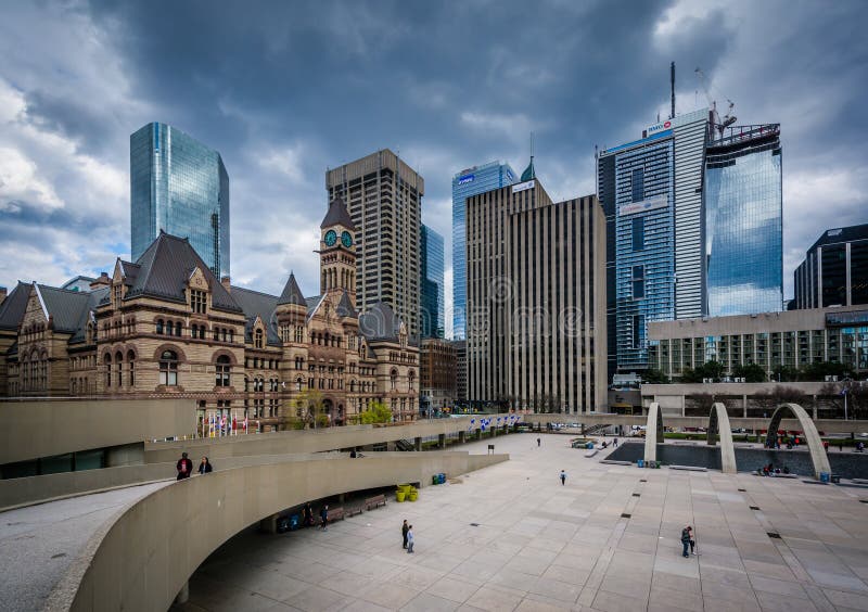 View of Nathan Phillips Square in Downtown Toronto, Ontario. Editorial ...