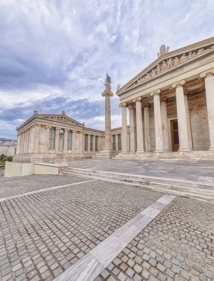 Athens Greece, a View of the National University Classical Building ...