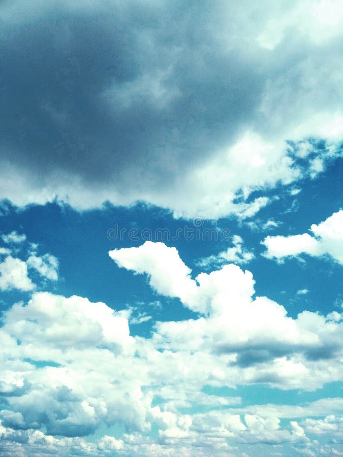 Cumulus Clouds Peacefully Floating in the Sky Stock Photo - Image of ...