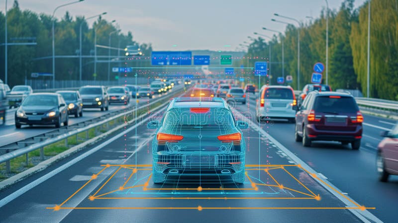 View of Navigation System for Smart Cars Stock Illustration ...