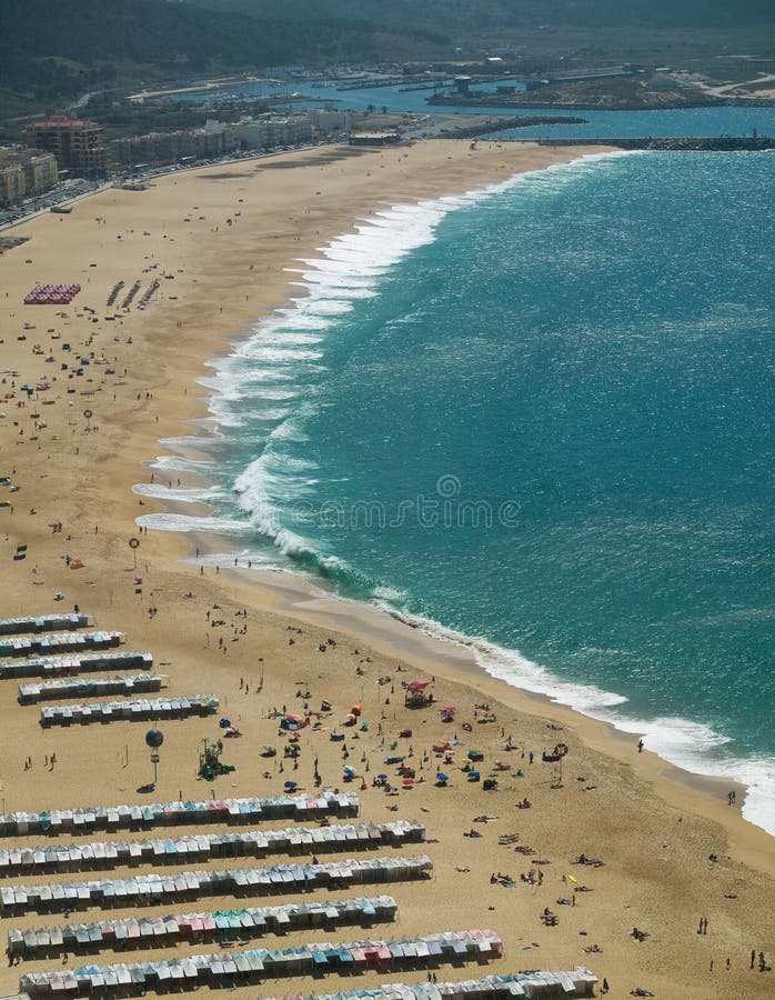 View of nazare village stock photo. Image of tide, scenic - 16054702
