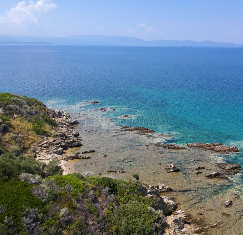 Beach at Nea Roda at Chalkidiki, Greece Stock Photo - Image of island ...