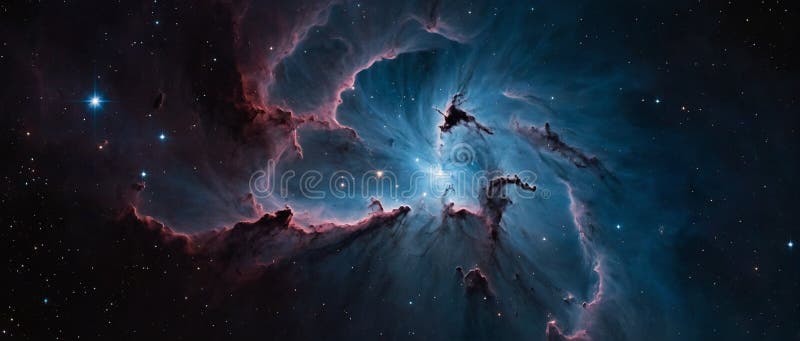View of a Nebulas Glowing in the Depths of Outer Space Stock ...