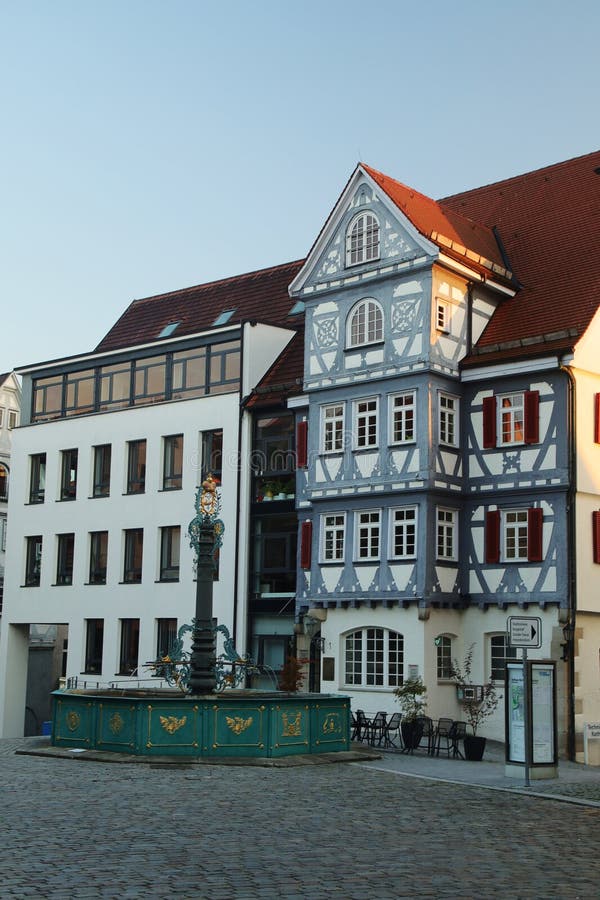 The View of the Neckar River Embankment in Nuertingen, Germany Stock ...