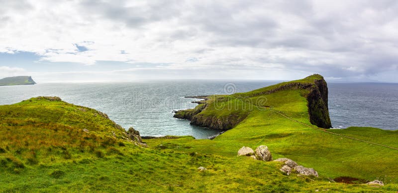 A view of Neist Point stock image. Image of ocean, lighthouse - 267741575