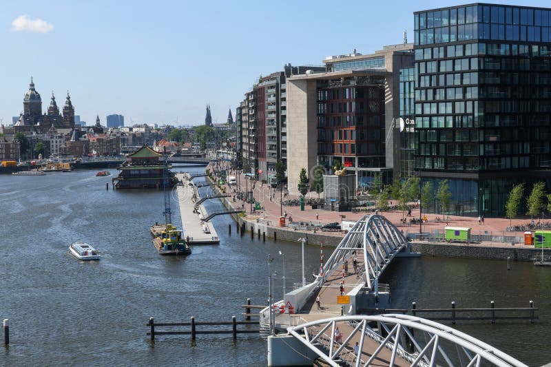 View from NEMO Science Museum of Amsterdam on Holland Editorial Stock ...