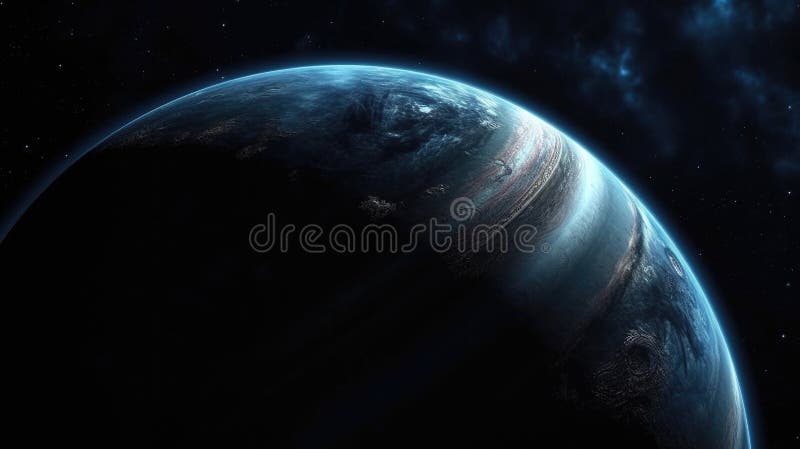 View of Neptune from Space. Cosmic Background. Generative AI. Stock ...
