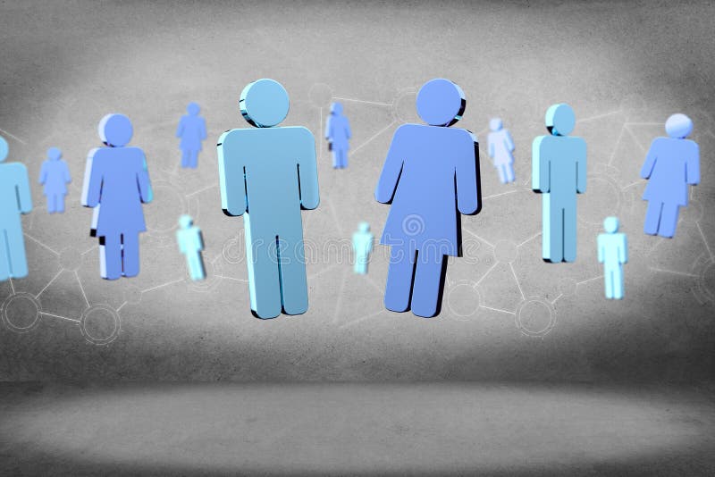Network Connection with People Linked Each Other - 3D Rendering Stock ...