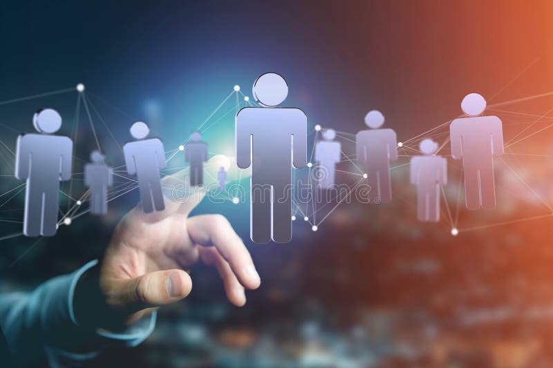Network Connection with People Linked Each Other - 3D Rendering Stock ...