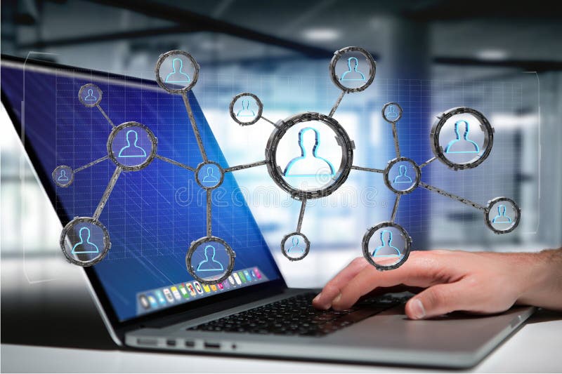 Network Connection with People Linked Each Other in Technology W Stock ...