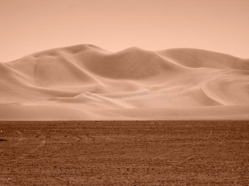 View of the Nevada Desert in Sepia Tone Stock Image - Image of desert ...