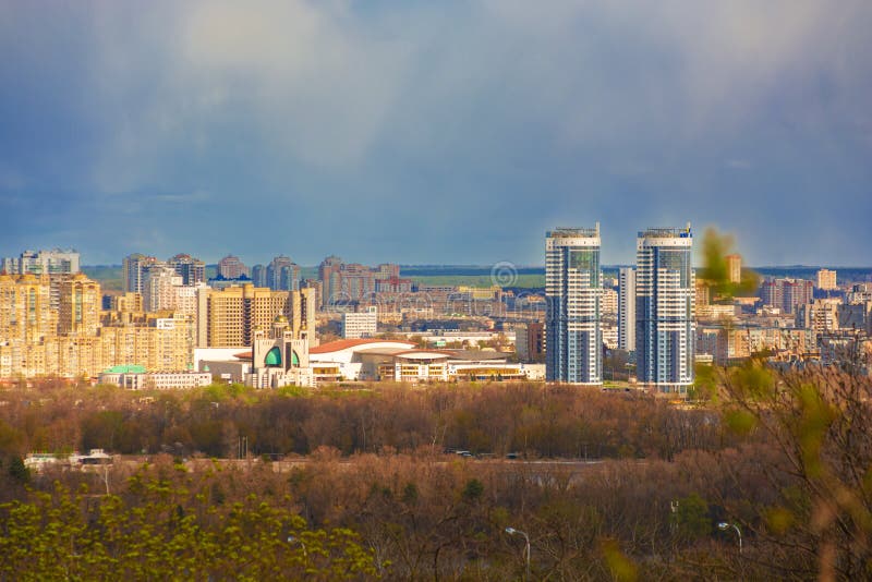 View of the New Buildings of the Sleeping Area of Kyiv Stock Photo ...