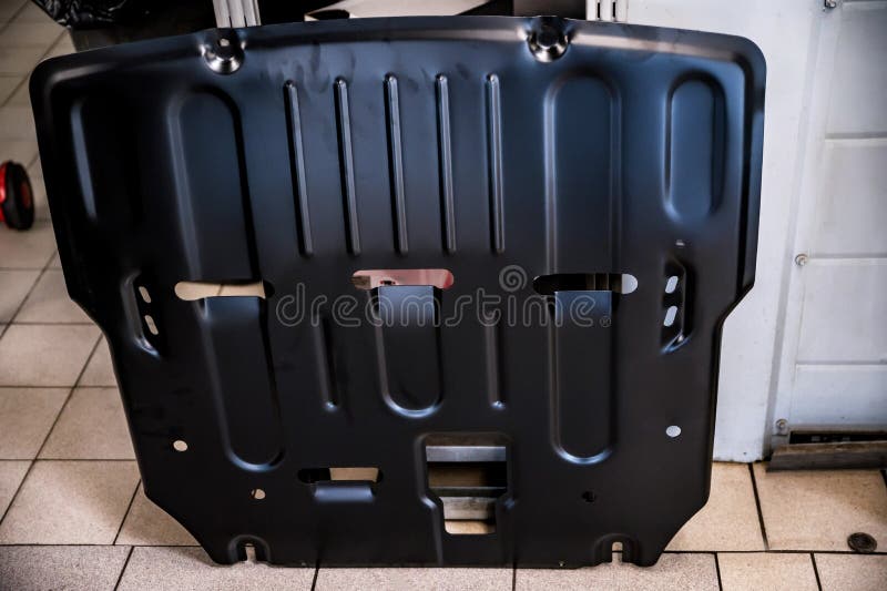 View of New Car Engine Crankcase and Gearbox Protection Stock Image ...