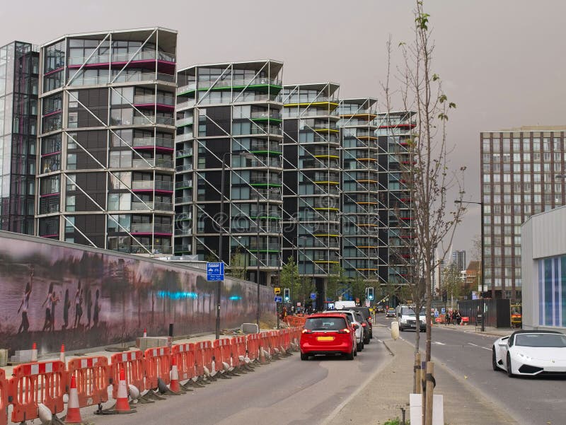 NINE ELMS, LONDON, ENGLAND- 20 September 2021: Dot Matrix Sign at Nine ...
