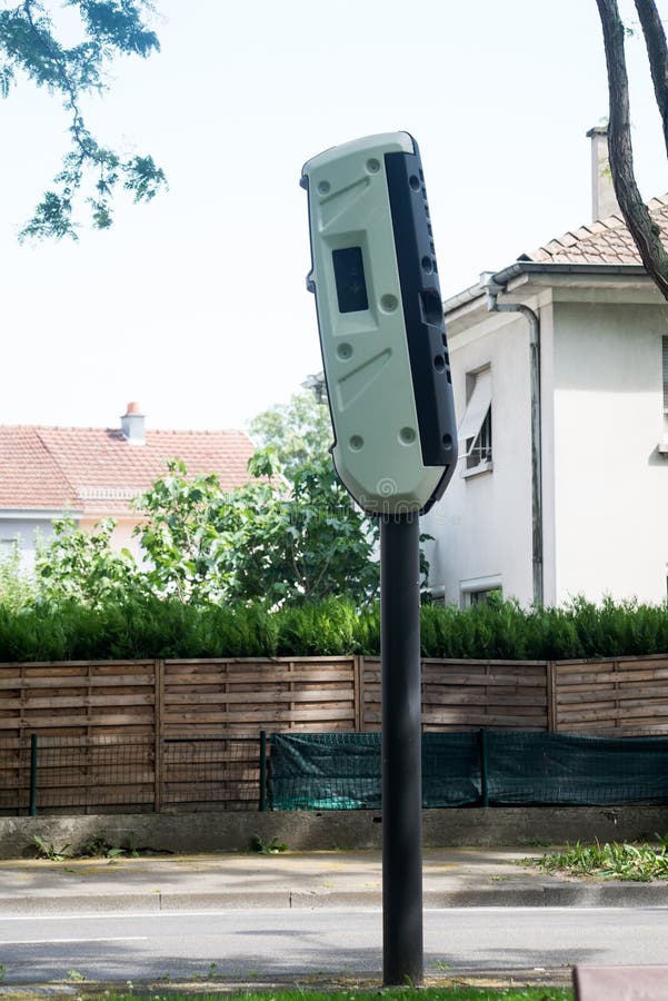 The New French Speed Radar in the Street Stock Photo - Image of fine ...