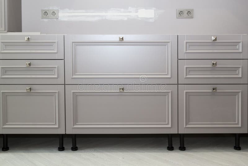 View of the New Lower Kitchen Drawers with Doors during Installation ...