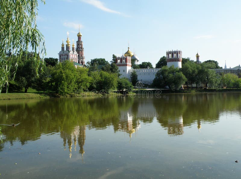 View of New Maiden Nunnery (Novodevichiy Convent) Stock Photo - Image ...