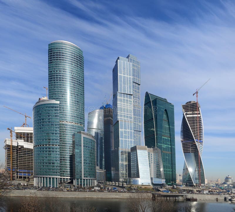 View on New Moscow City Buildings Stock Photo - Image of city, panorama ...