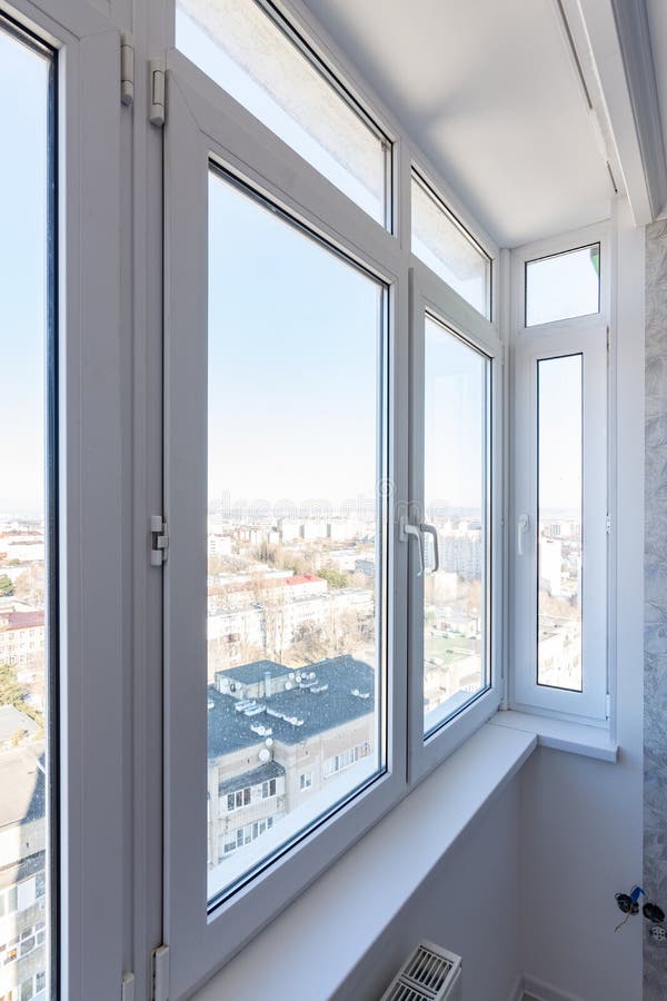 View of the New Plastic Windows Close-up Stock Photo - Image of repair ...