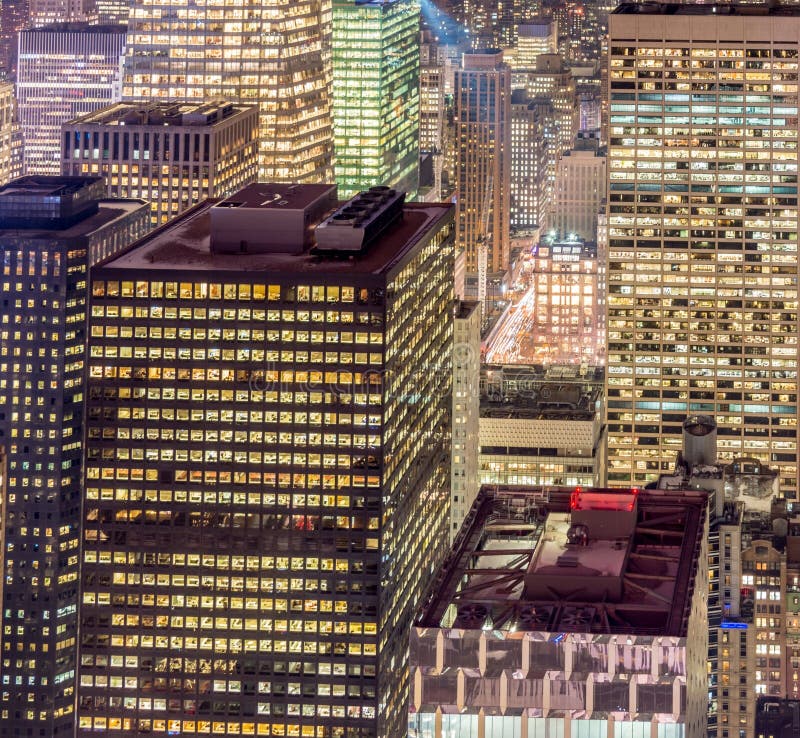 View of New York Manhattan during Sunset Hours Stock Image - Image of ...