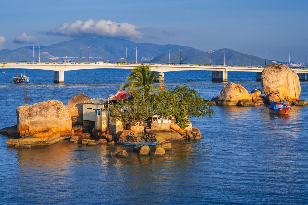 View of Nha Trang and the Bridge Over the Kai River Stock Photo - Image ...