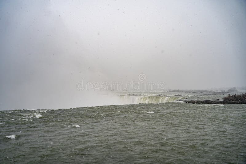 View of Niagara Falls in Snowy Weather Stock Photo - Image of outdoors ...
