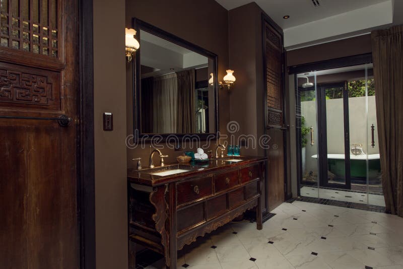 Contemporary Modern Restroom Stock Image - Image of interior, bath ...